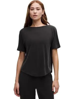 Lululemon Drapey Softstreme Boatneck Short-sleeve Shirt - Black