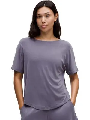 Lululemon Drapey Softstreme Boatneck Short-sleeve Shirt - Grape Mist