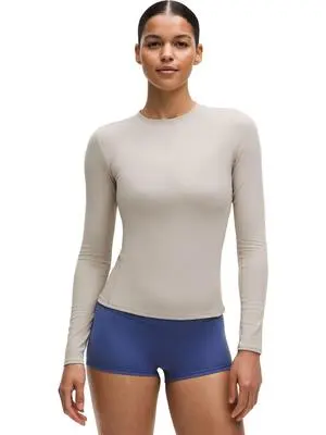 Lululemon Wundermost Ultra-soft Ribbed Nulu Crewneck Long-sleeve Shirt - Downtown Tan
