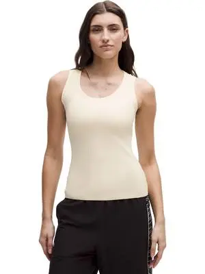 Lululemon Wundermost Ultra-soft Ribbed Nulu Scoop-neck Tank Top - Coconut Ivory