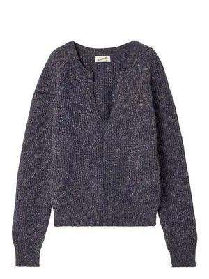 SANDERLAK Ribbed Wool-blend Sweater - Blue