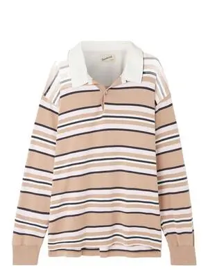 SANDERLAK Striped Cotton-jersey Polo Shirt - Multi