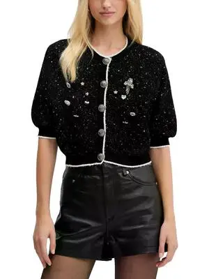 GESTUZ Stud-embellished Cardigan - Black