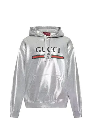 Gucci Logo-print Hoodie - Grey