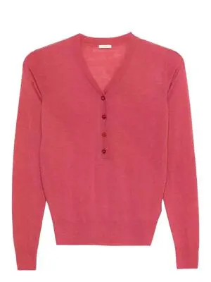 JOSEPH Button-up Cashmere Sweater - Pink