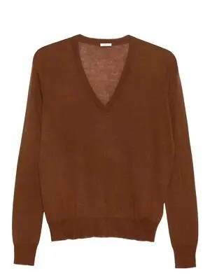 JOSEPH V-neck Cashmere Sweater - Brown