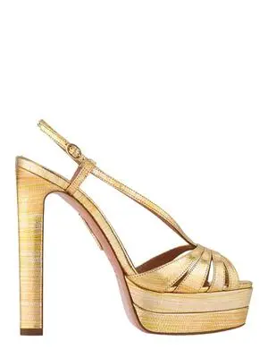 AQUAZZURA Aimée Heeled Sandals - Gold