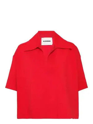 JIL SANDER Short-sleeved Crepe T-shirt - Red