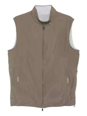 Corneliani Zip-up Reversible Gilet - Brown