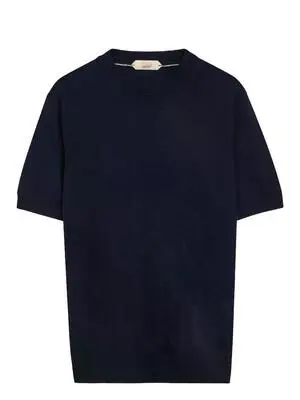 AURELIEN Fine-knit T-shirt - Blue