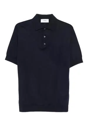 LARDINI Button Placket Polo Shirt - Blue