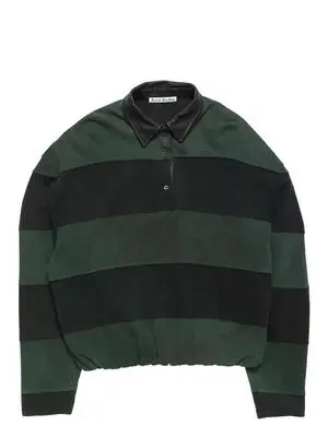 Acne Studios Striped Long-sleeve Polo - Green