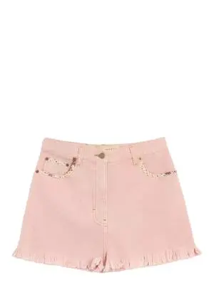 Valentino Garavani Floral Denim Shorts - Pink