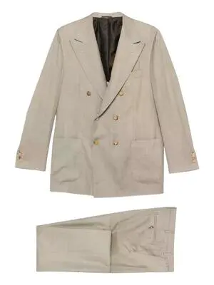 Kiton Double-breasted Suit - Neutrals