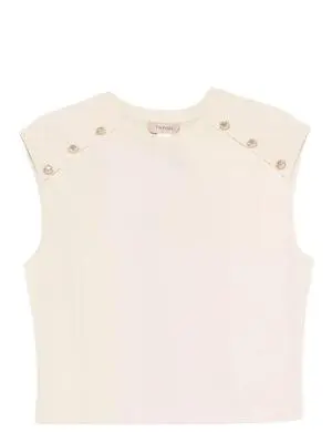 TWINSET Button Embellished Top - Neutrals