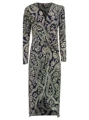 Johanna Ortiz Paisley-pattern Midi Dress - Blue