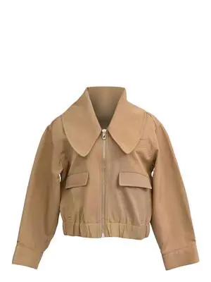 GANNI Wide-collar Zipped Jacket - Neutrals