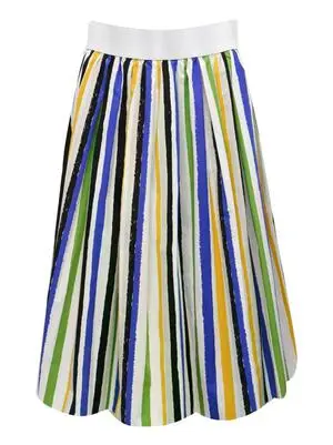 Dolce & Gabbana Stripe-pattern Midi Skirt - White