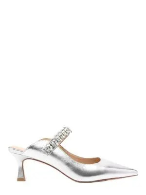 ALMA EN PENA Embellished-strap Heeled Pumps - Silver