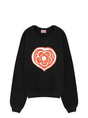 Kenzo Boke Heart Flower-print Sweatshirt - Black