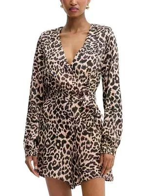 Guess Animal Print V-neck All-in-one - Neutrals