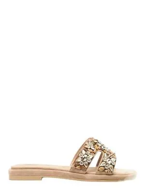 ALMA EN PENA Embellished Flat Sandals - Neutrals