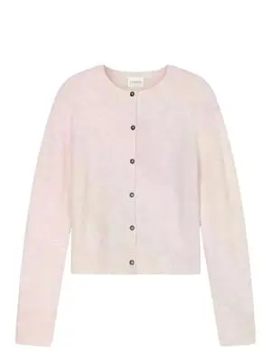Closed Crew-neck Cardigan - Pink