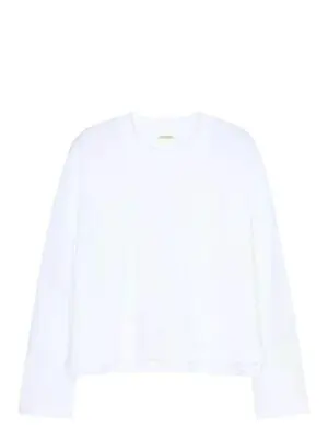 Closed Crew-neck Long-sleeve T-shirt - White