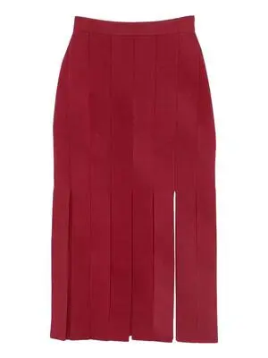 JOSEPH Lagny Slit-detail Midi Skirt - Red