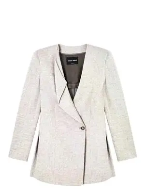 Giorgio Armani Textured Button Jacket - Neutrals