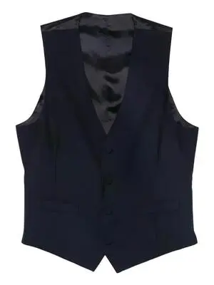 LARDINI Button-up Vest - Blue