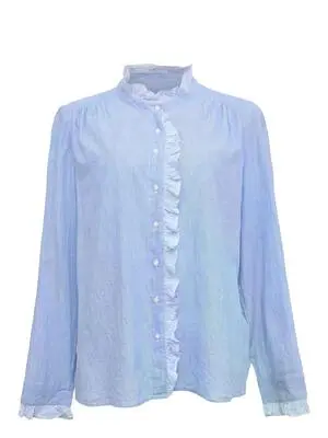Ba&sh Rita Ruffled Shirt - Blue