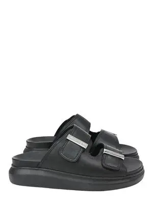 Alexander McQueen Hybrid Buckled Leather Sandals - Black