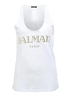 Balmain Logo-print Tank Top - White