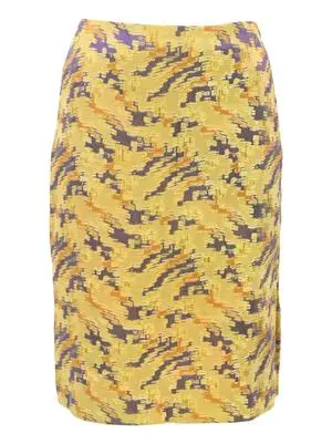 Dries Van Noten Graphic-print Pencil Skirt - Yellow