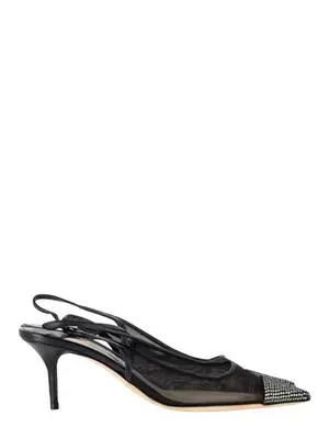 JIMMY CHOO Anika Embellished Slingback Pumps - Black