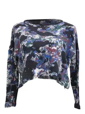 Yohji Yamamoto Cropped Camouflage-print Sweater - Black