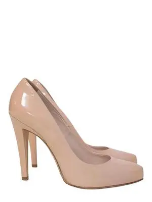 Miu Miu Patent Leather Stiletto Pumps - Neutrals