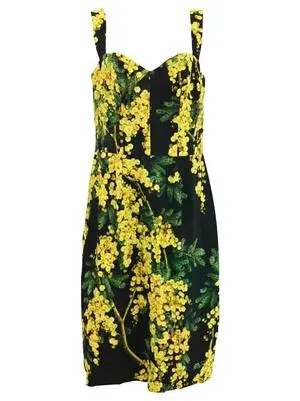 Dolce & Gabbana Floral-print Midi Dress - Black