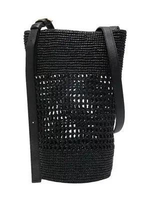 Khaite Small Billie Woven Bucket Bag - Black