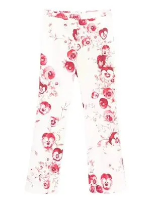 Giambattista Valli Floral Cropped Trousers - White