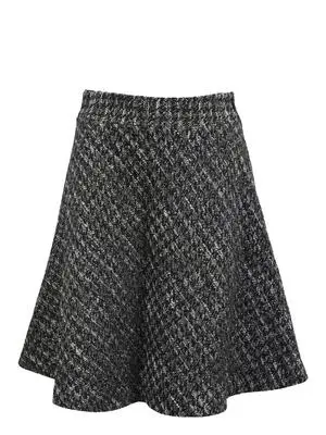 Red Valentino Patterned Tweed Midi Skirt - Black