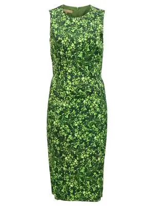 Michael Kors Foliage-print Midi Dress - Green