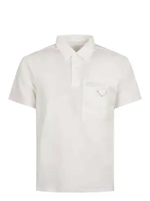 Prada Logo-detail Pocket Polo Shirt - White