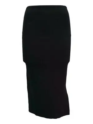 JOSEPH Knitted Slit Midi Skirt - Black