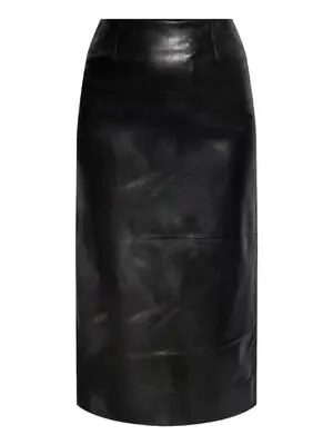 Givenchy Leather Midi Skirt - Black