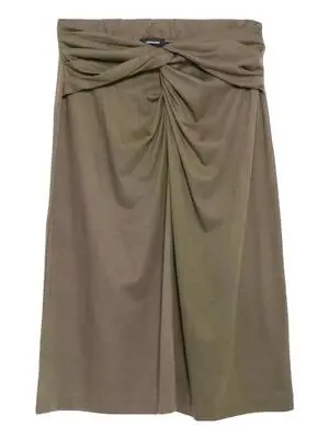 YVES SALOMON Knotted Jersey Skirt - Green