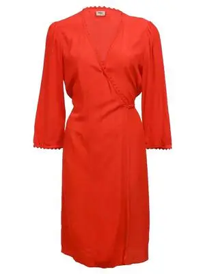 Ba&sh Scalloped Wrap Dress - Red