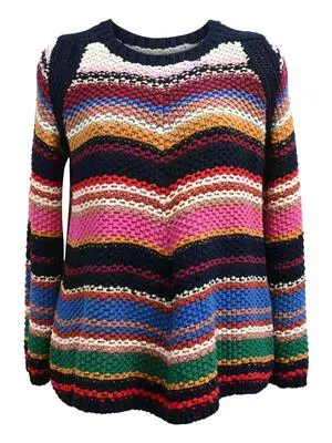 Ba&sh Striped Chunky Knit Sweater - Blue