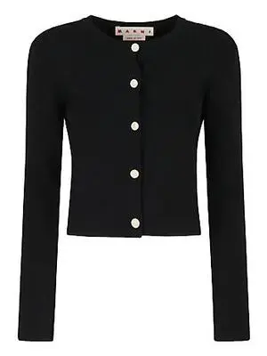 MARNI Round-Neck Knit Cardigan With Contrast Buttons
